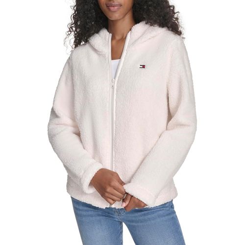 Tommy Hilfiger Chaqueta mullida Sherpa con capucha y cremallera para ...