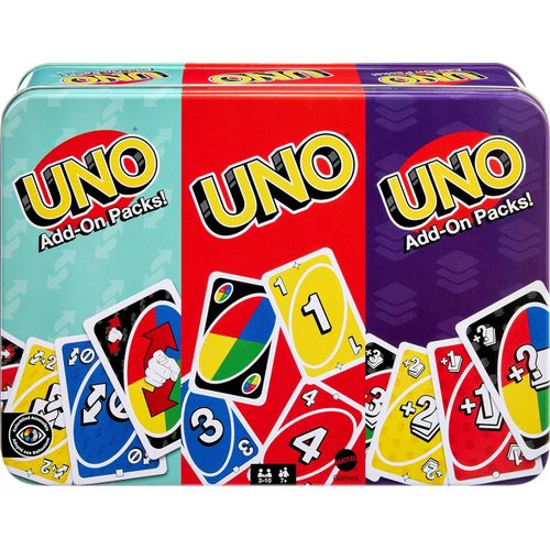 Mattel Games UNO con 2 paquetes extra y lata coleccionable - OFERTU